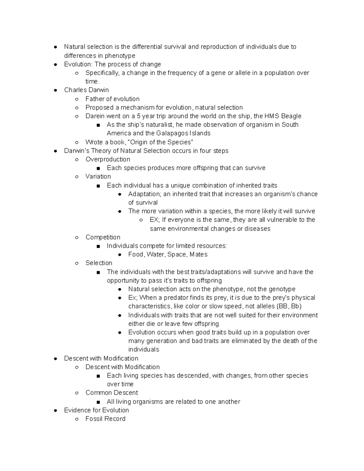 Darwin and Evolution - Natural selection is the differential survival ...