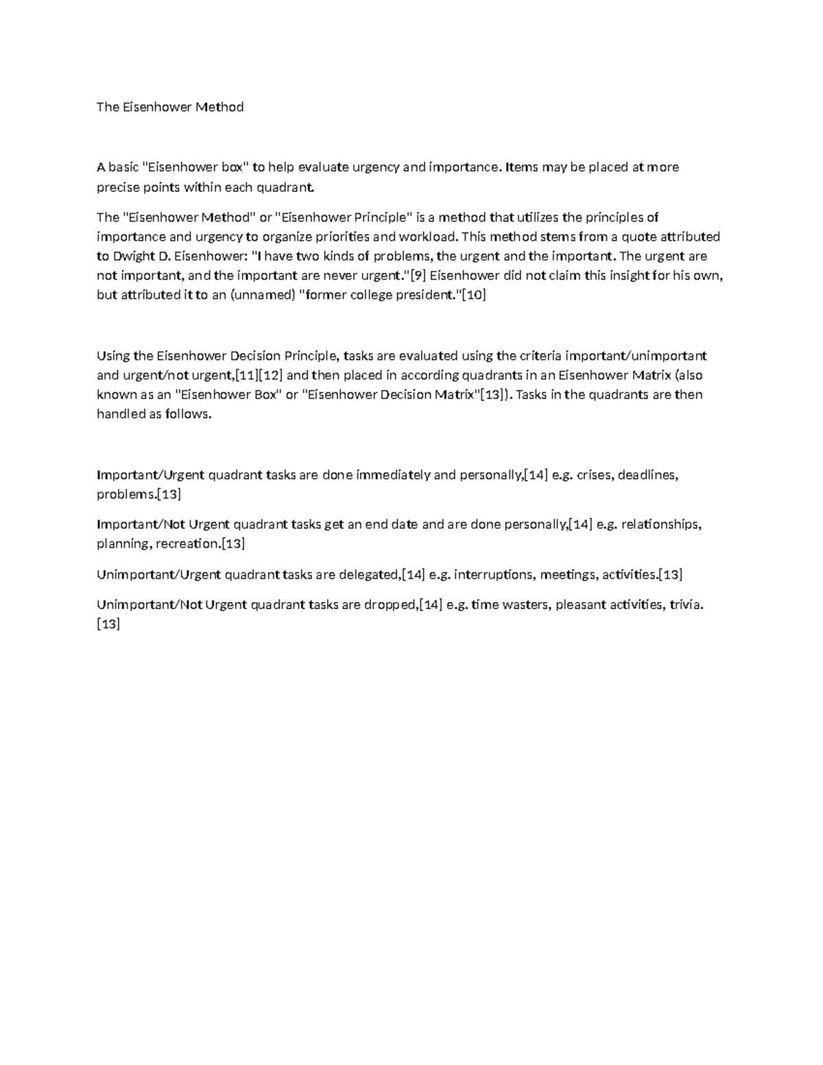 Time Management 3 - Extra studies - The Eisenhower Method A basic ...