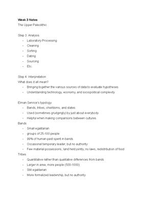 Archaeology Notes - Archaeology Week 1 Notes What is archaeology and ...