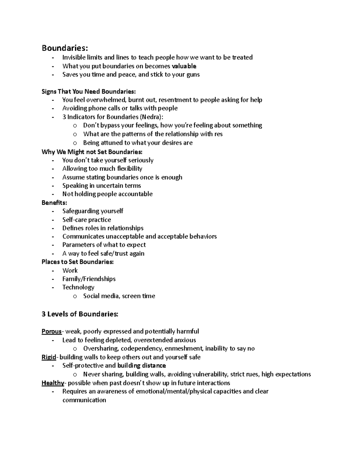 Boundaries - Prof. Chelsey Price - Boundaries: Invisible limits and ...