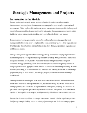 Strategic Leadership Module - Strategic management - AAU - Studocu