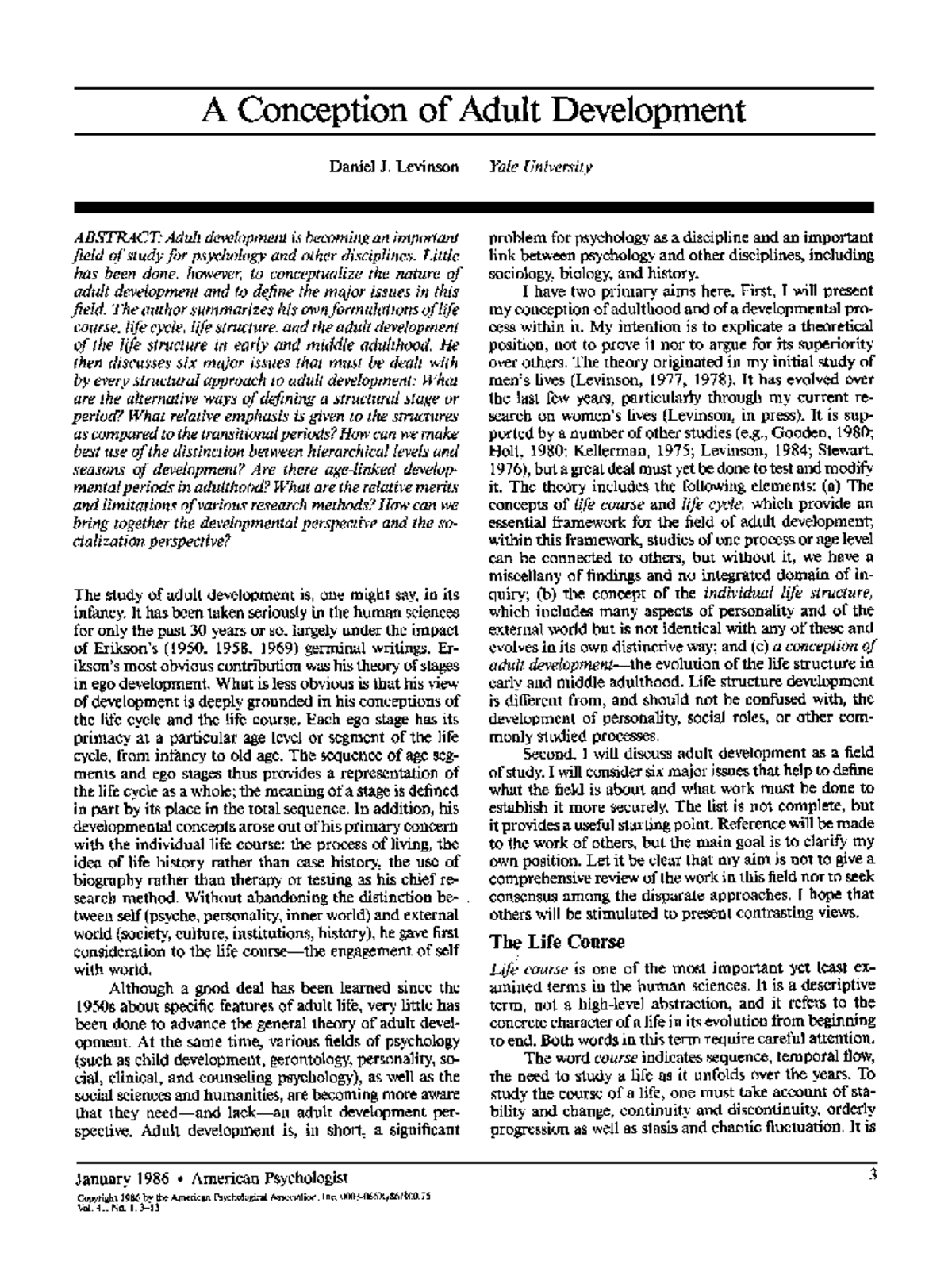 A conception of adult development - A Conception of Adult Development ...