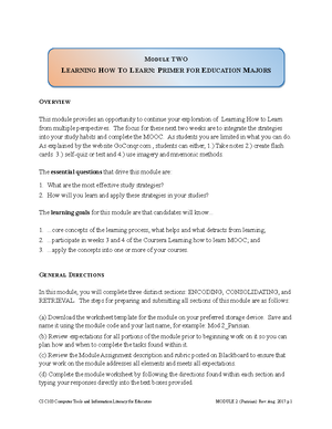 This is the module 0 - OVERVIEW 99 This module provides an opportunity ...