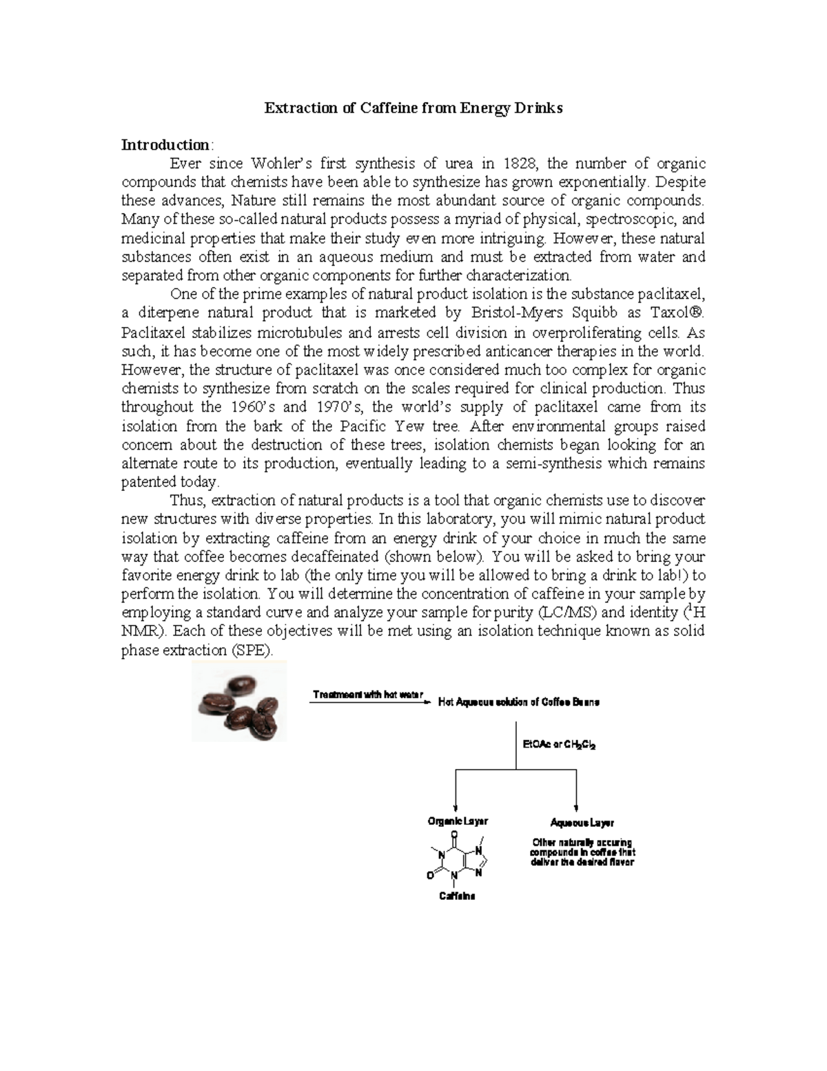 Extraction of Caffeine from Energy Drinks - Extraction of Caffeine from ...