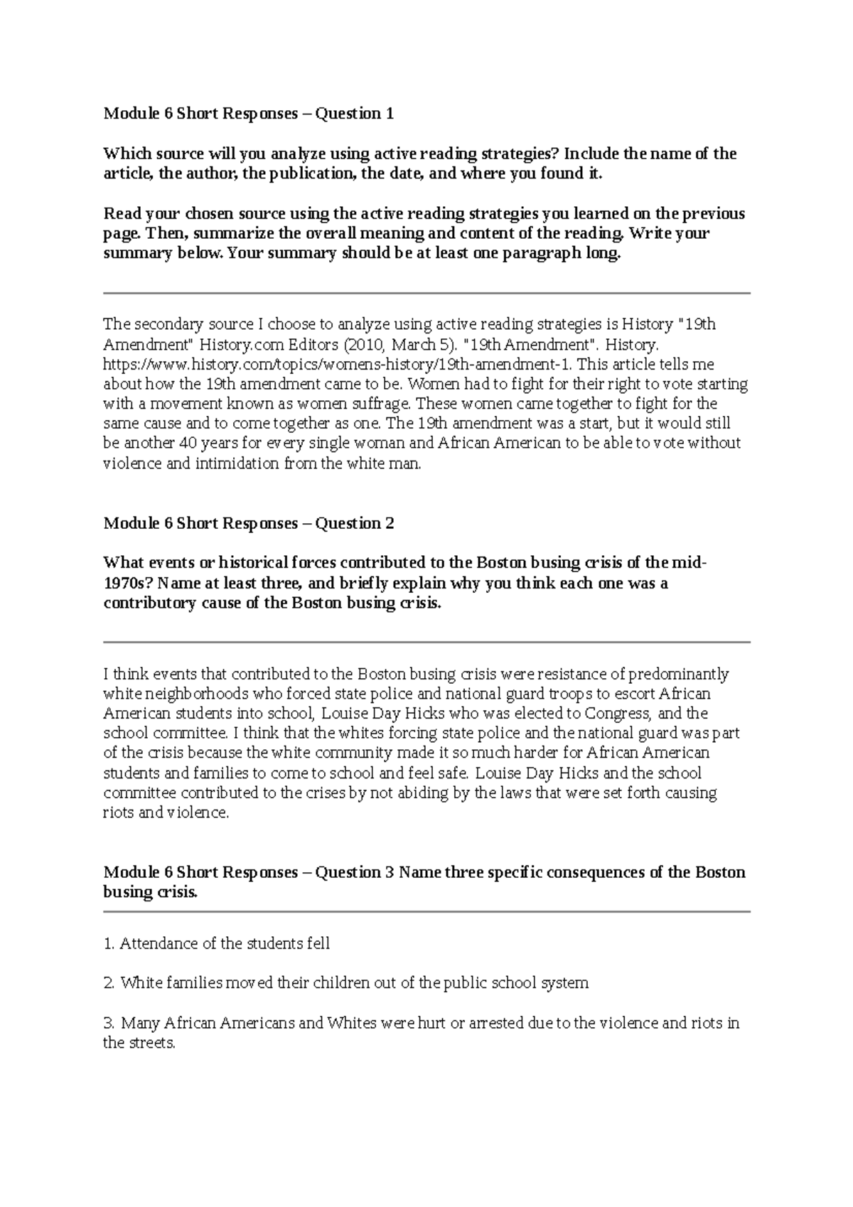 HIS-200 Module 6 Short Responses - Module 6 Short Responses – Question ...