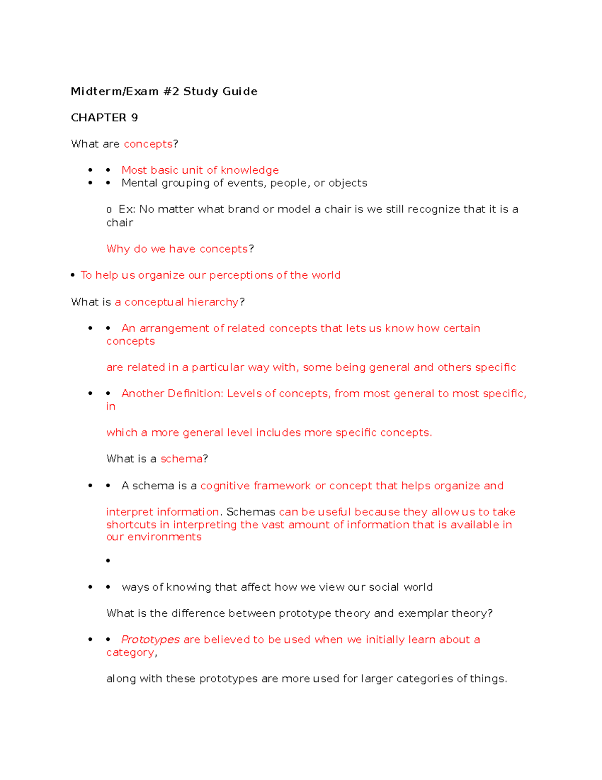 Midterm - psychology - Midterm/Exam #2 Study Guide CHAPTER 9 What are ...