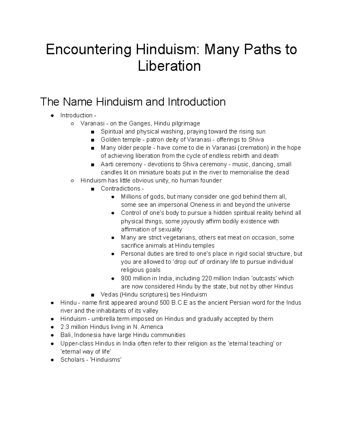 Encountering Hinduism Many Paths to Liberation - Encountering Hinduism ...