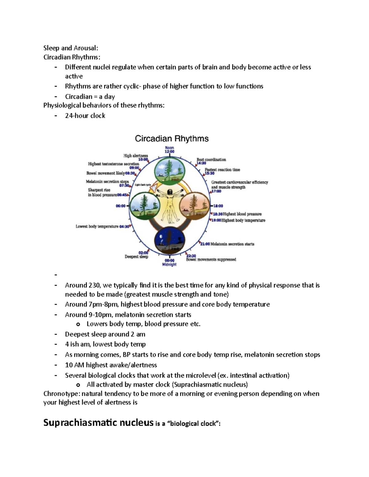 Biopsych unit 2 - Detailed notes for sleep and arousal and sexual ...