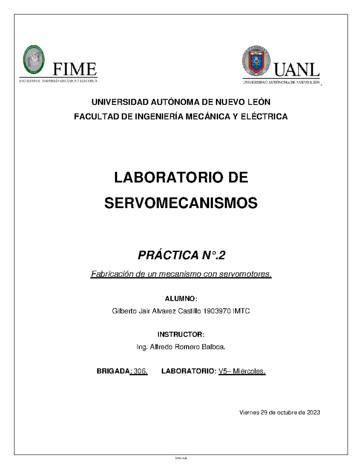 Prácitca 2 1903970 - UNIVERSIDAD AUTÓNOMA DE NUEVO LEÓN FACULTAD DE ...