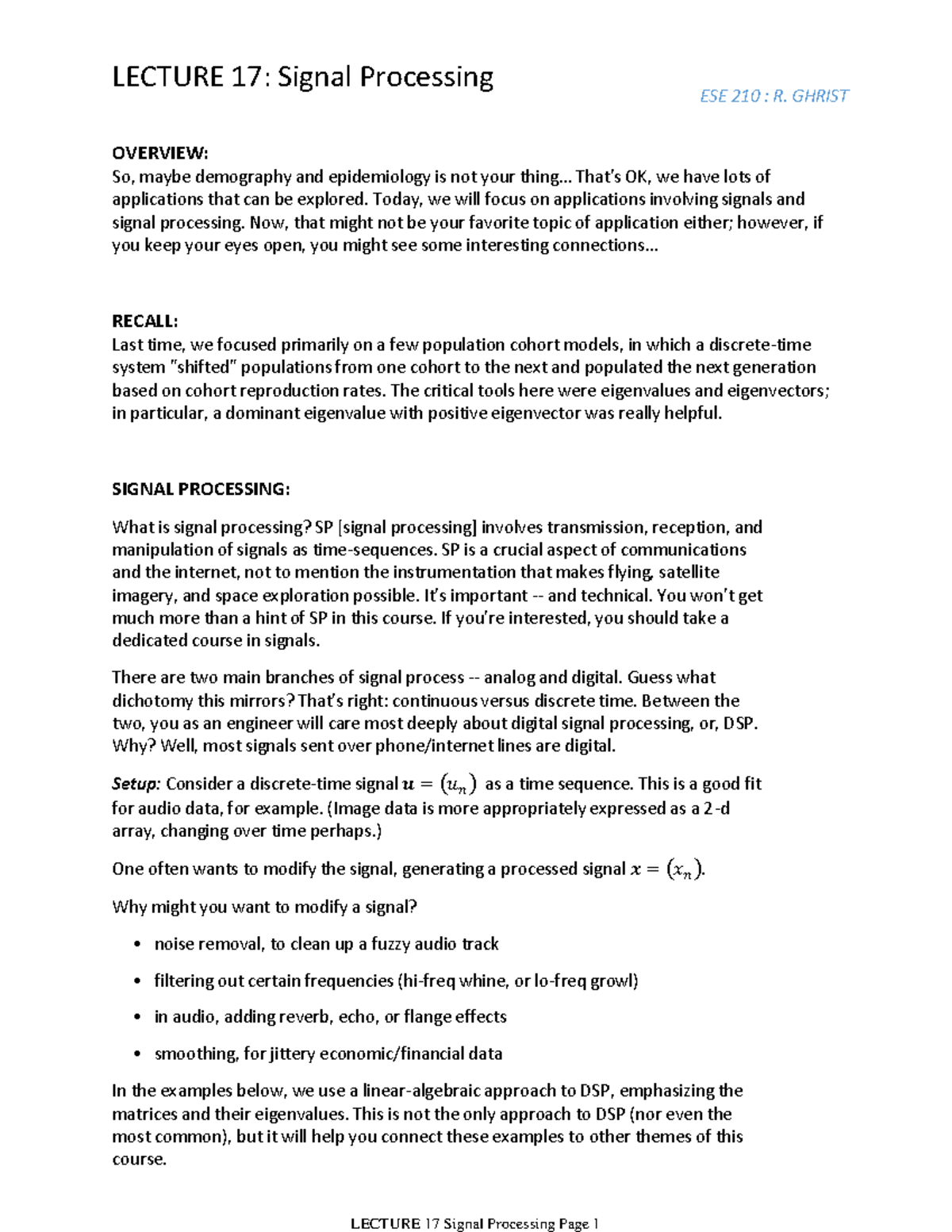 Lecture 17 Signal Processing 5 Warning Tt Undefined Function 32 Warning Tt Undefined