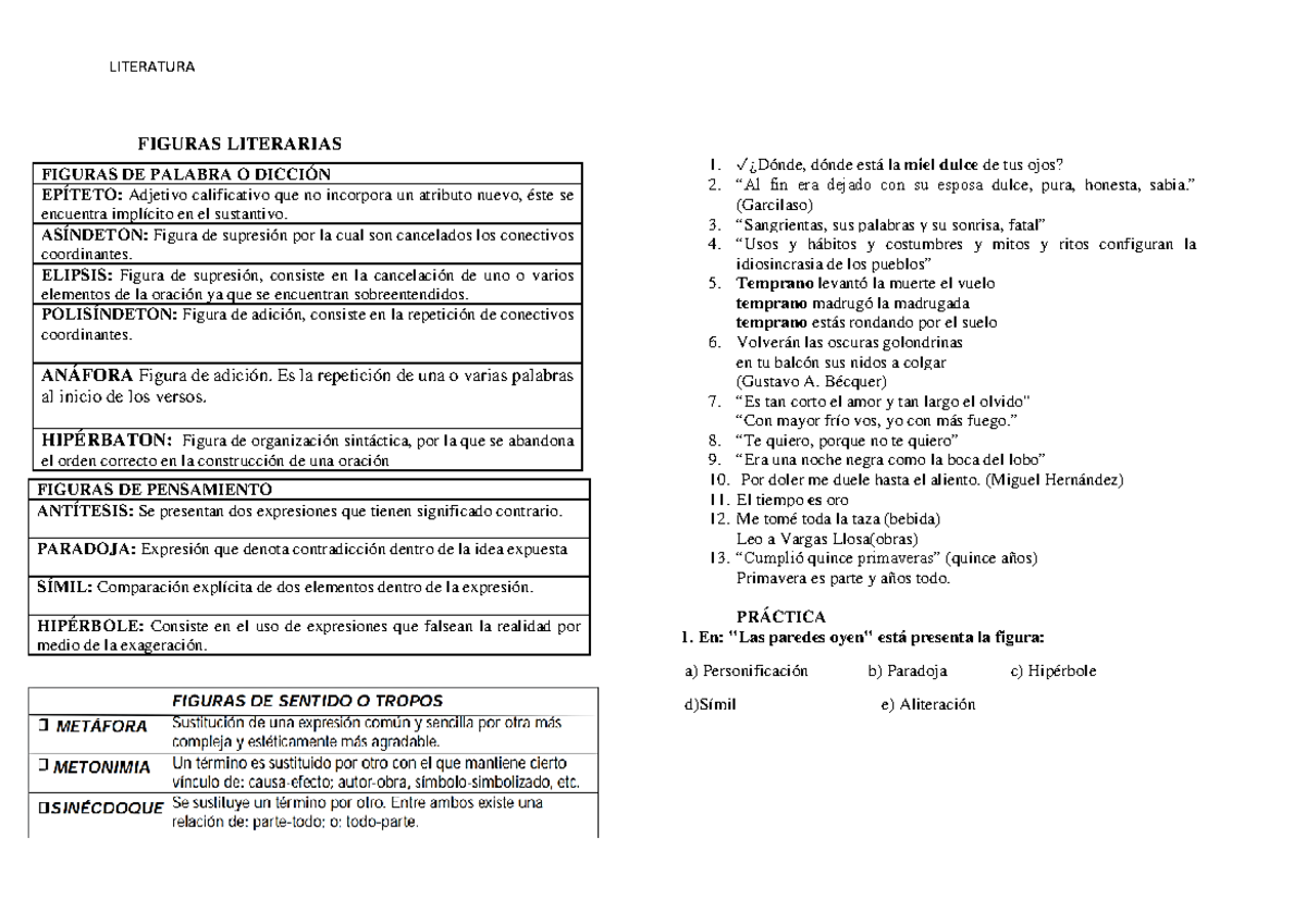 Figuras Literarias Practica - FIGURAS LITERARIAS ¿Dónde, dónde está la ...