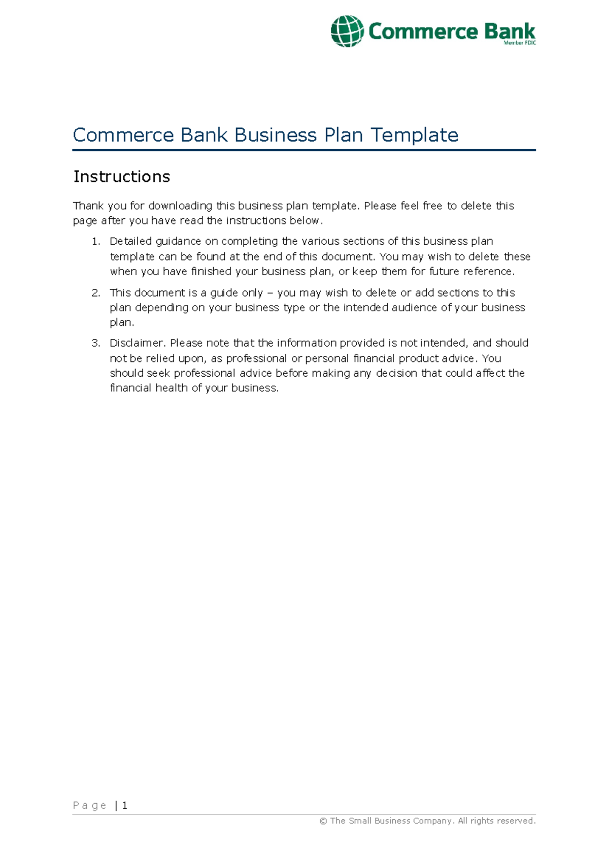 Your business plan - Lol nvm - Commerce Bank Business Plan Template ...