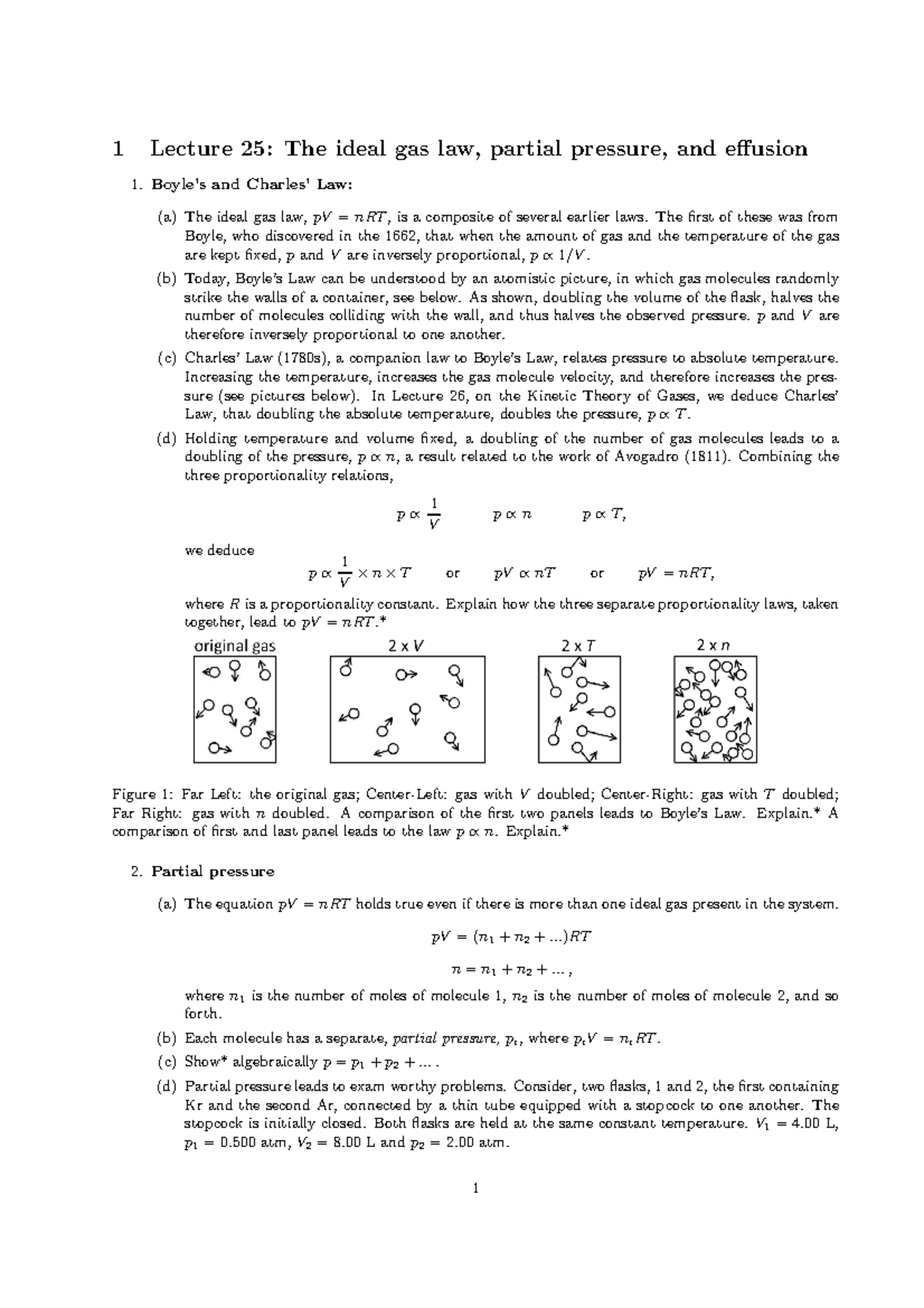 25-partial pressure effusion - 1 Lecture 25: The ideal gas law, partial ...