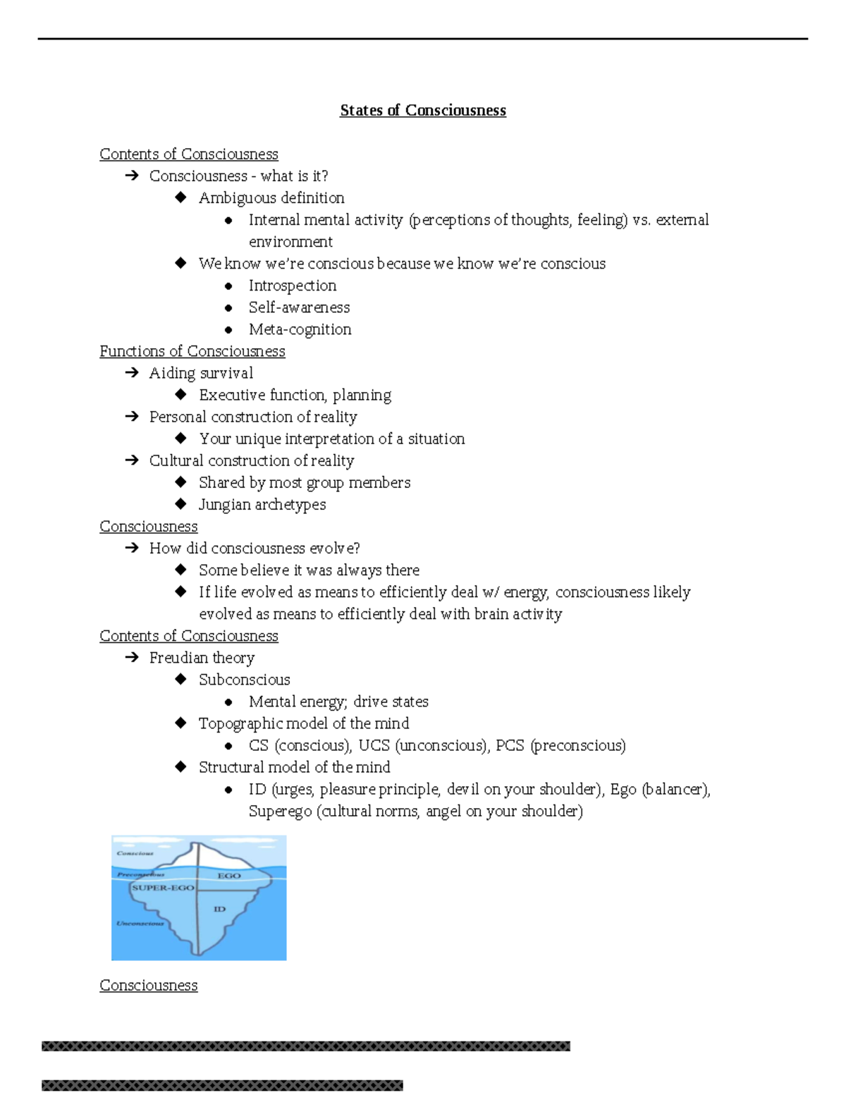 PSYC100 States of Consciousness - States of Consciousness Contents of ...
