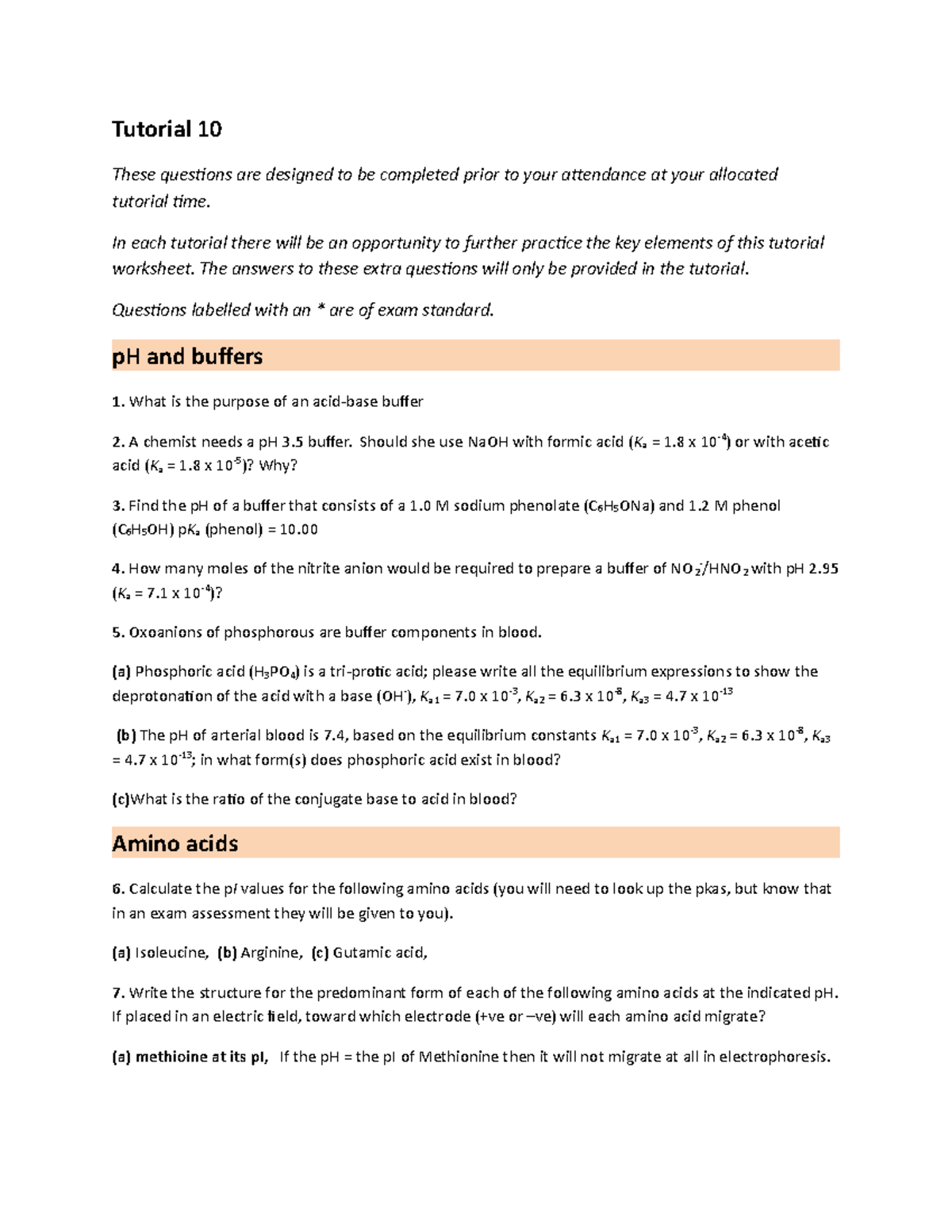 Tutorial 10 2022 - Tutorial 10 These questions are designed to be ...