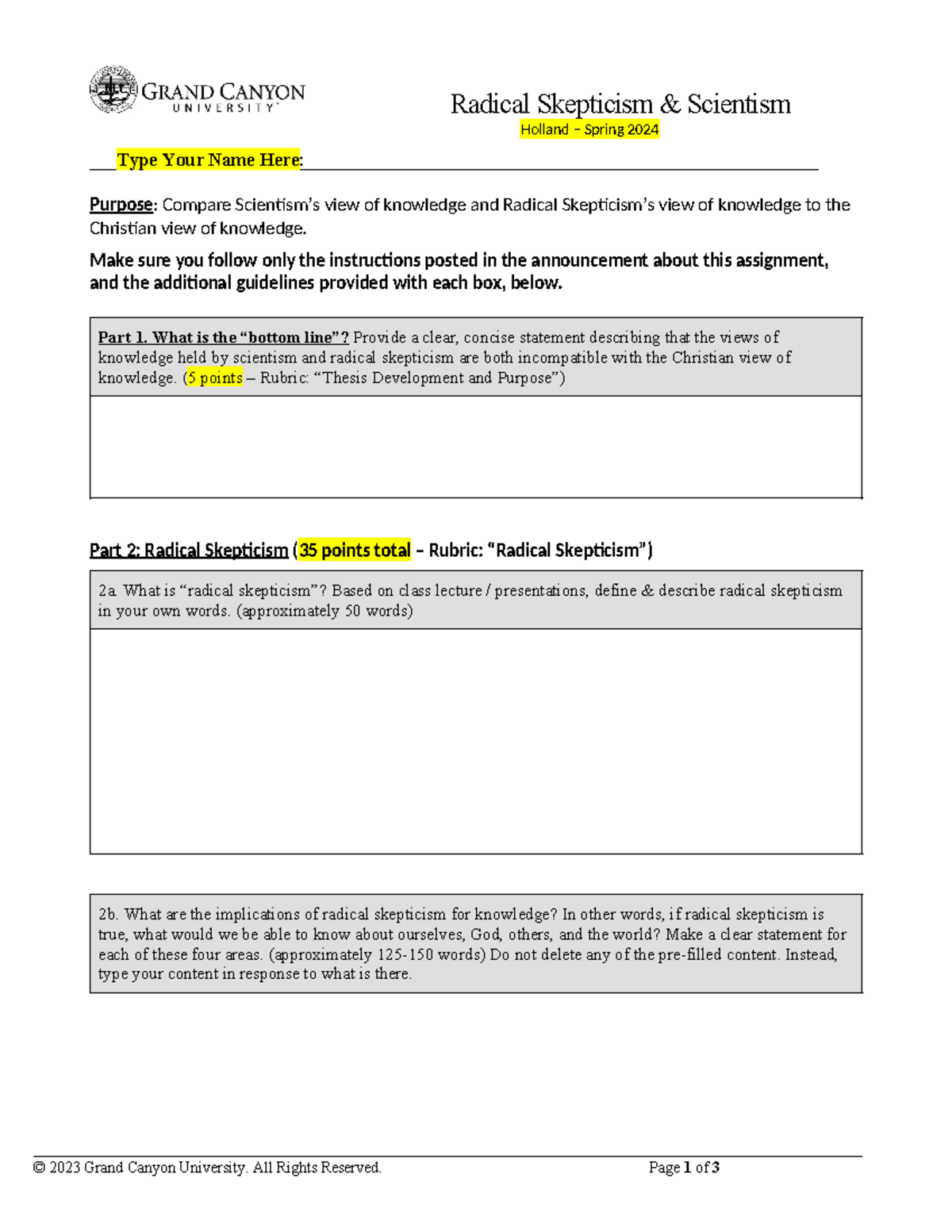 T2-Skepticism Scientism Holland SP24 - Radical Skepticism & Scientism ...