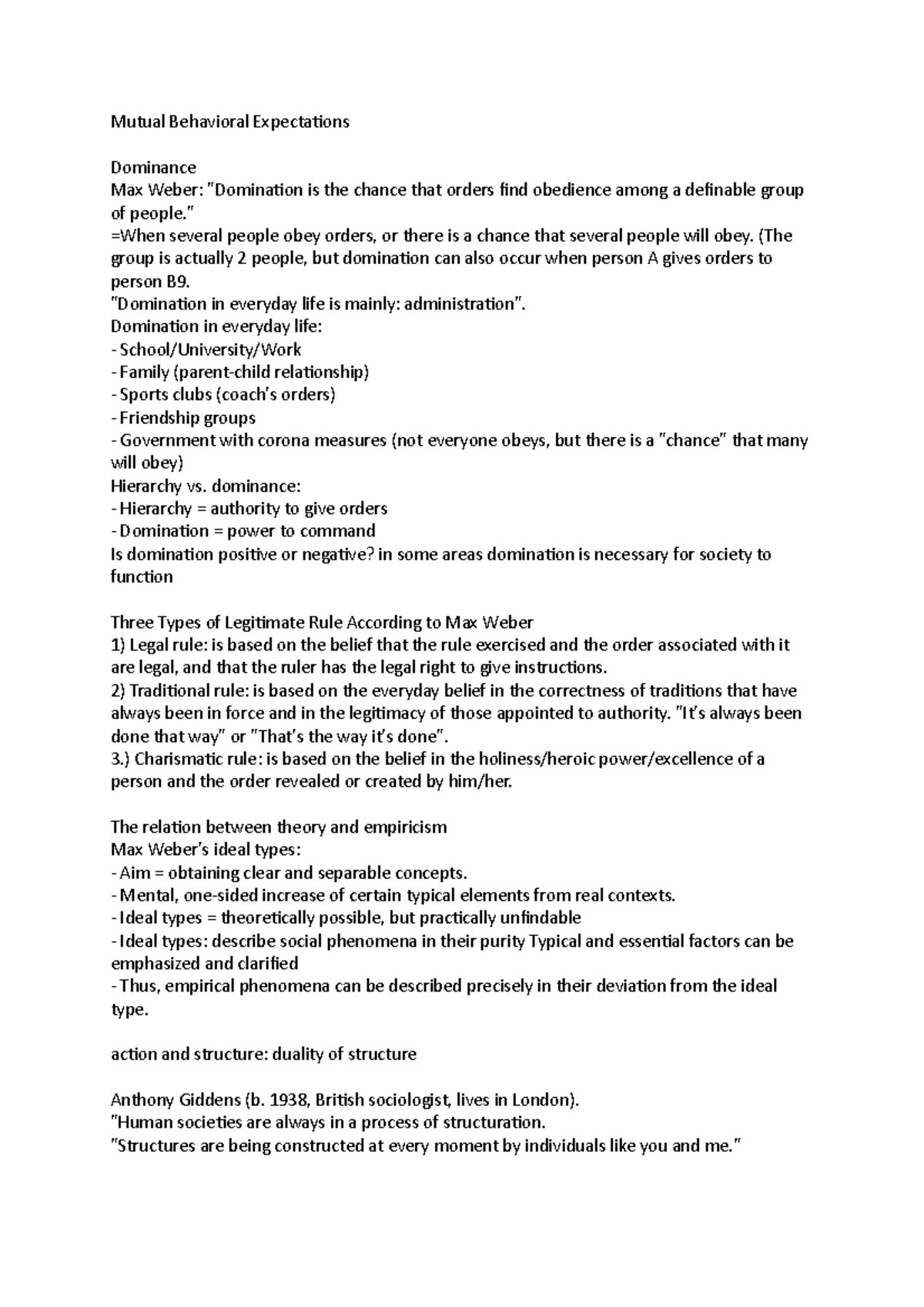 Mutual Behavioral Expectations - Mutual Behavioral Expectations ...