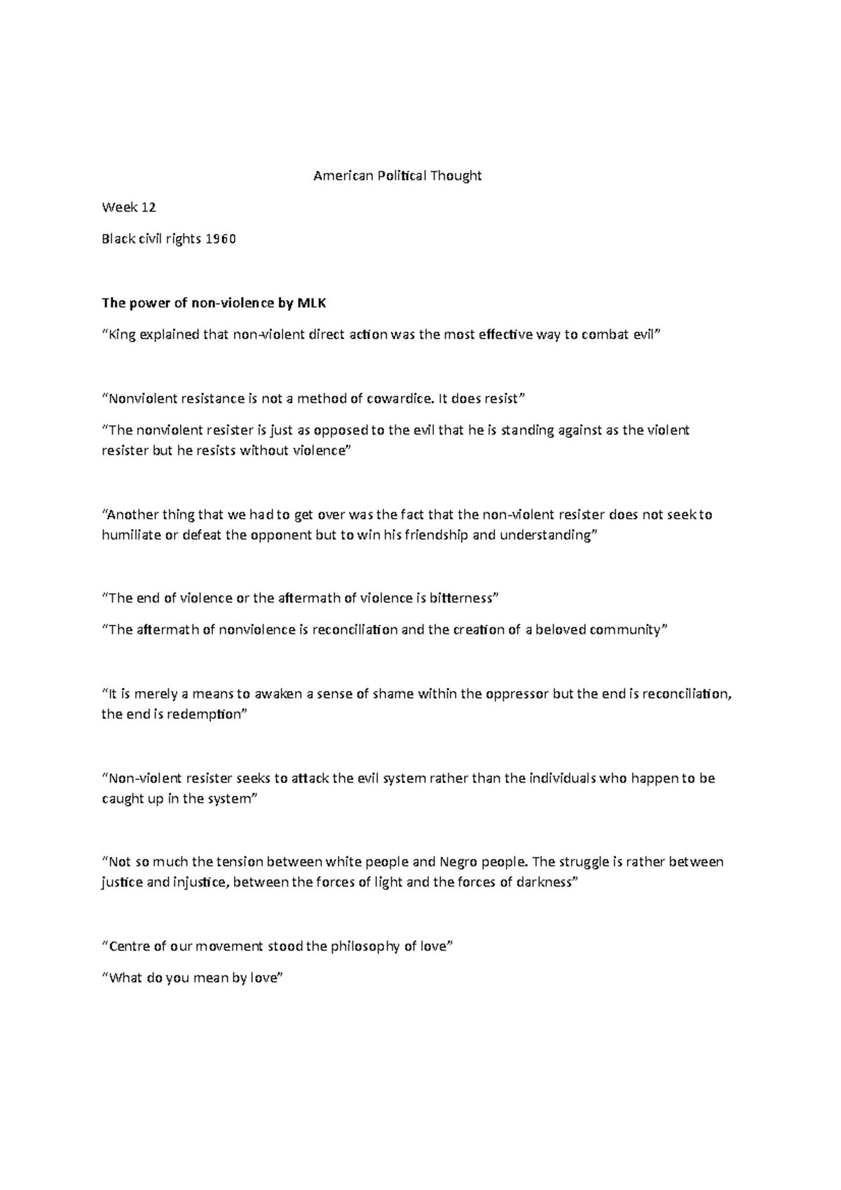 Politics - APT - Week 12 - 60s Black Power - Week 12 American Political ...