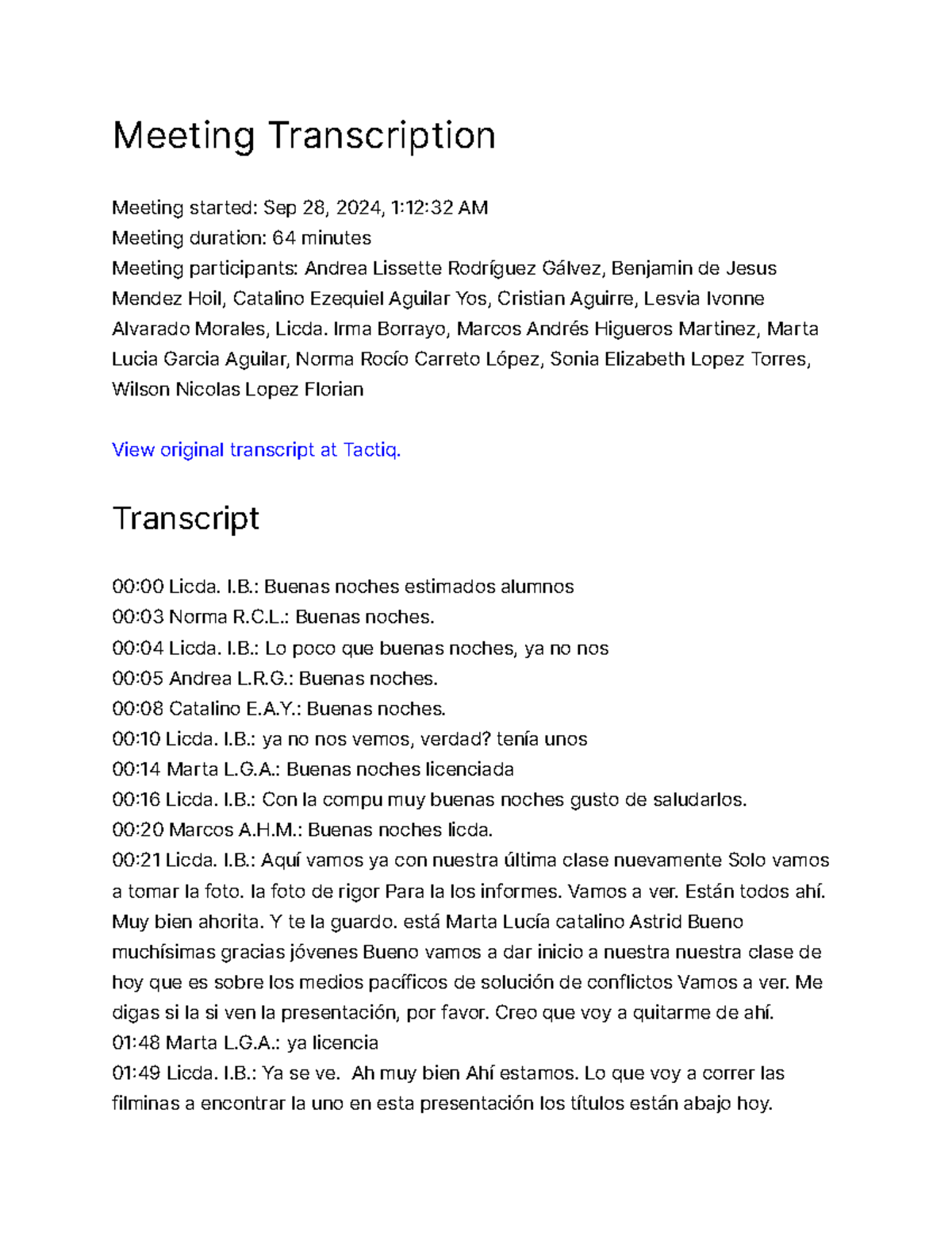 Meeting Transcription - Meeting Transcription Meeting started: Sep 28 ...