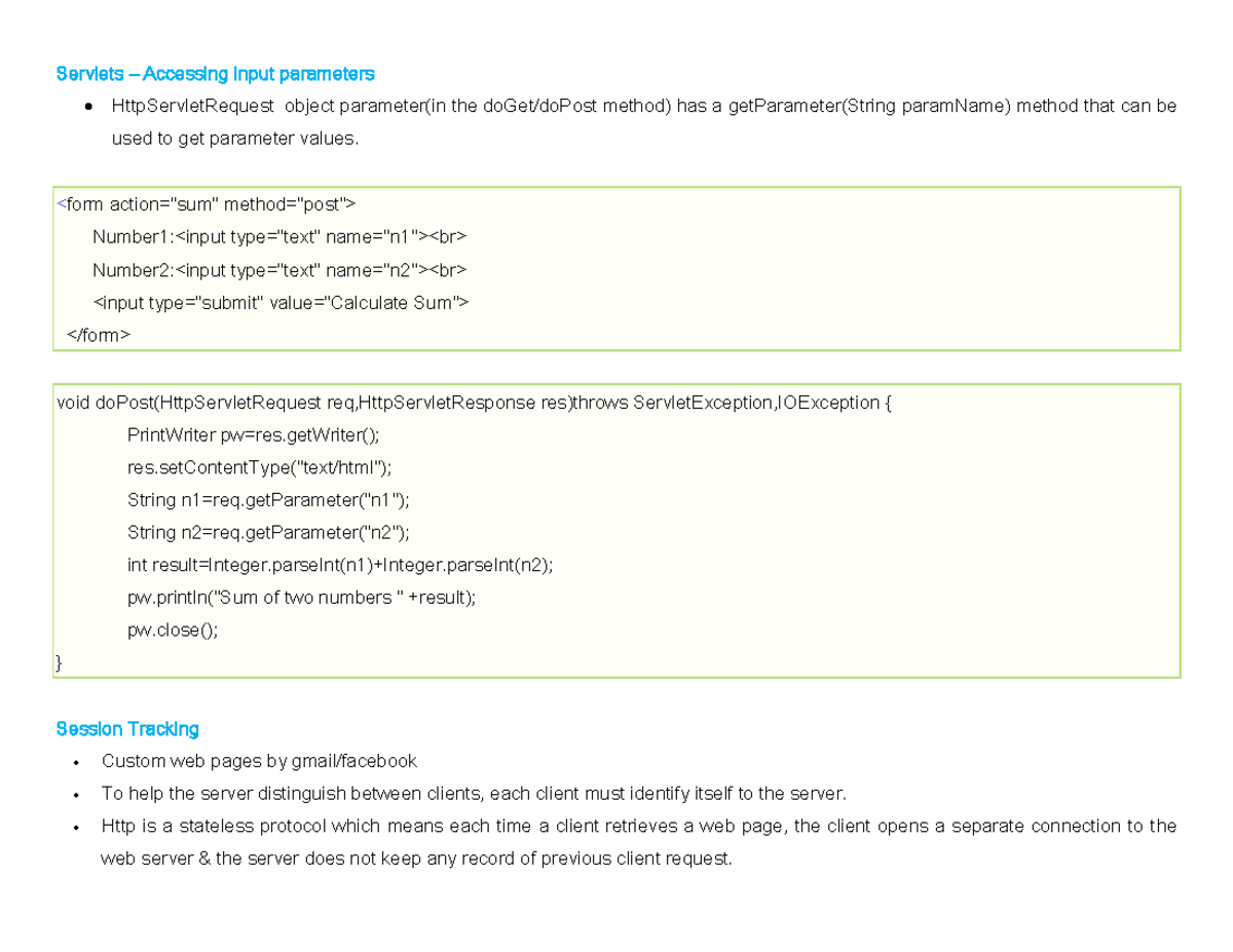 03 Servlets continued - Lecturer note - Advanced Internet Technologies ...