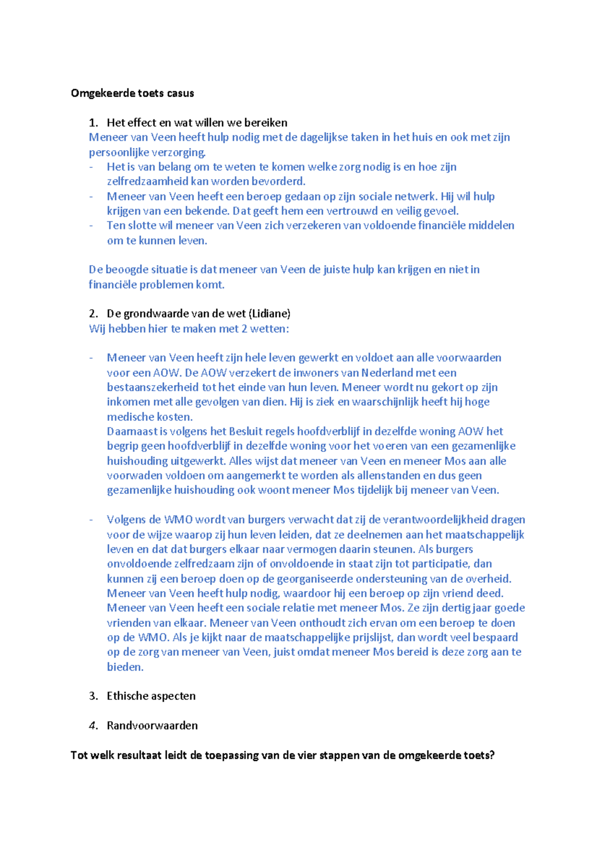 Juridische casuistiek- ongekeerde toets - Warning: TT: undefined function: 32 Omgekeerde toets ...