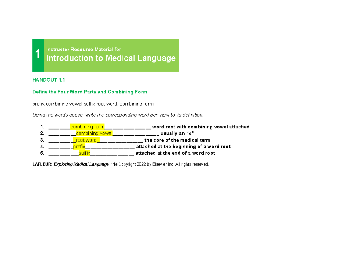 Week one Homework-2 - Homework notes - 1 Instructor Resource Material ...