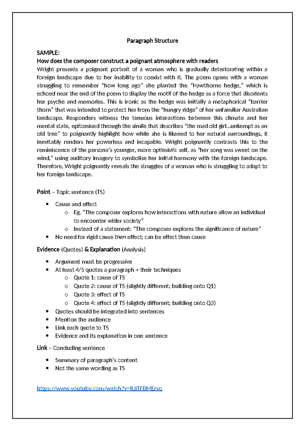 Paragraph Structure - JP English - Paragraph Structure SAMPLE: How does ...