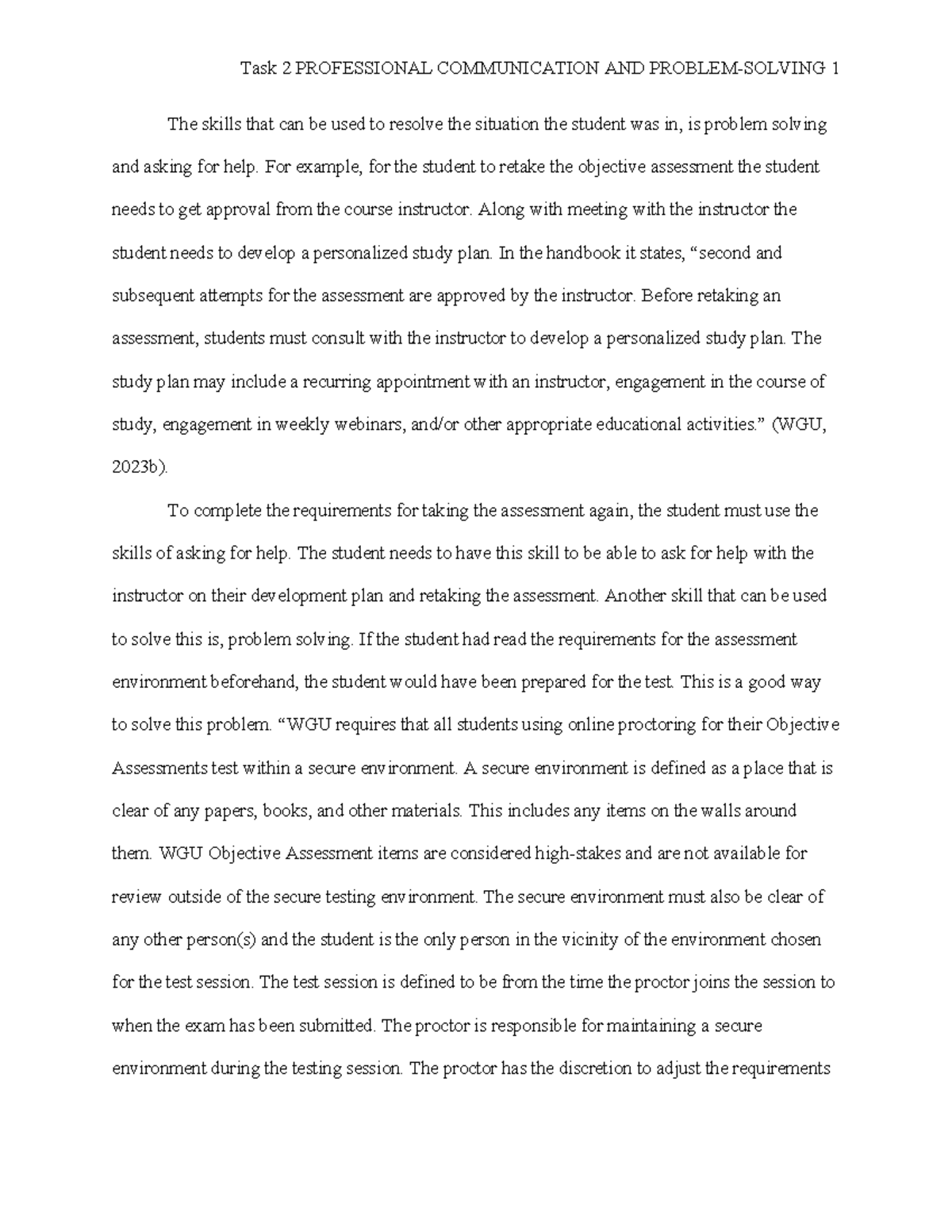 Task 2 Professional Communication AND Problem- Solving - Task 2 PROFESSIONAL COMMUNICATION AND ...