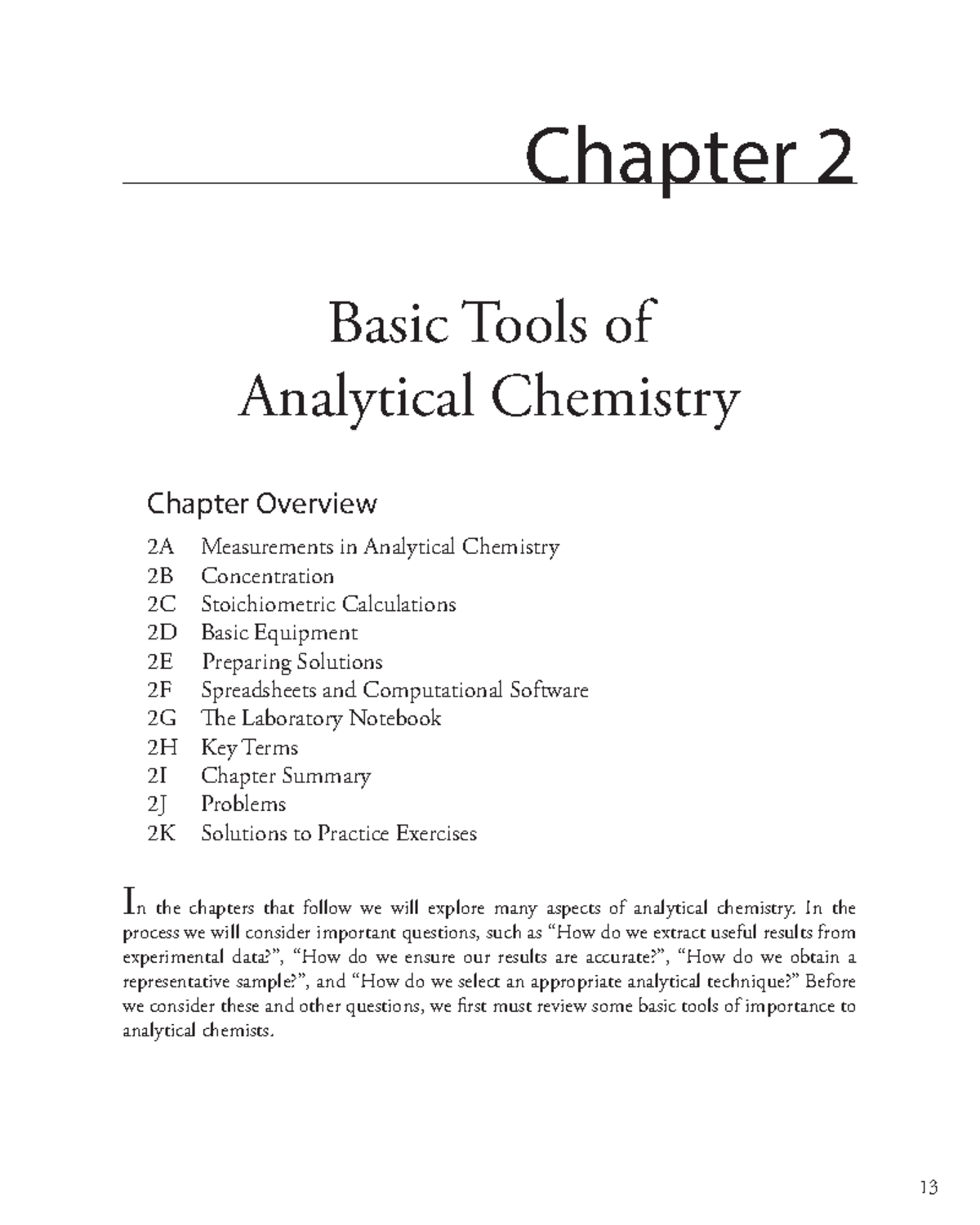 Chapter 2 Basic Tools of Analytical Chemistry - 13 Chapter 2 Basic Tools of Analytical Chemistry ...