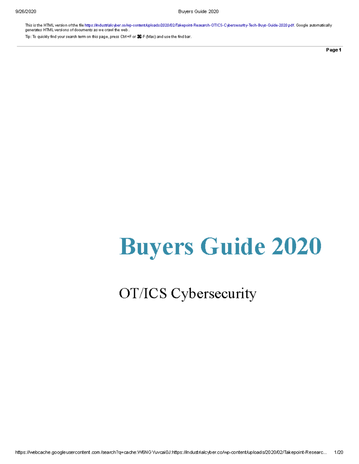 Buyers Guide 2020 - - Studocu