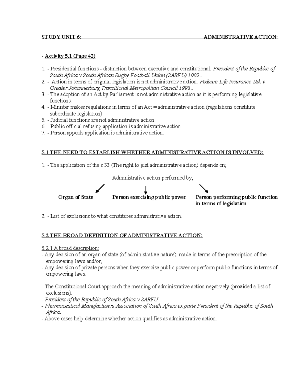6 Requirements for Valid Administrative Action - STUDY UNIT 6: ACTION ...