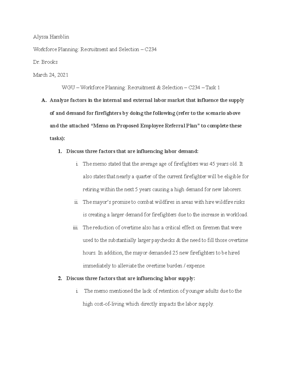 Task 1 - C234 - training & development WGU - Pass - Alyssa Hamblin ...