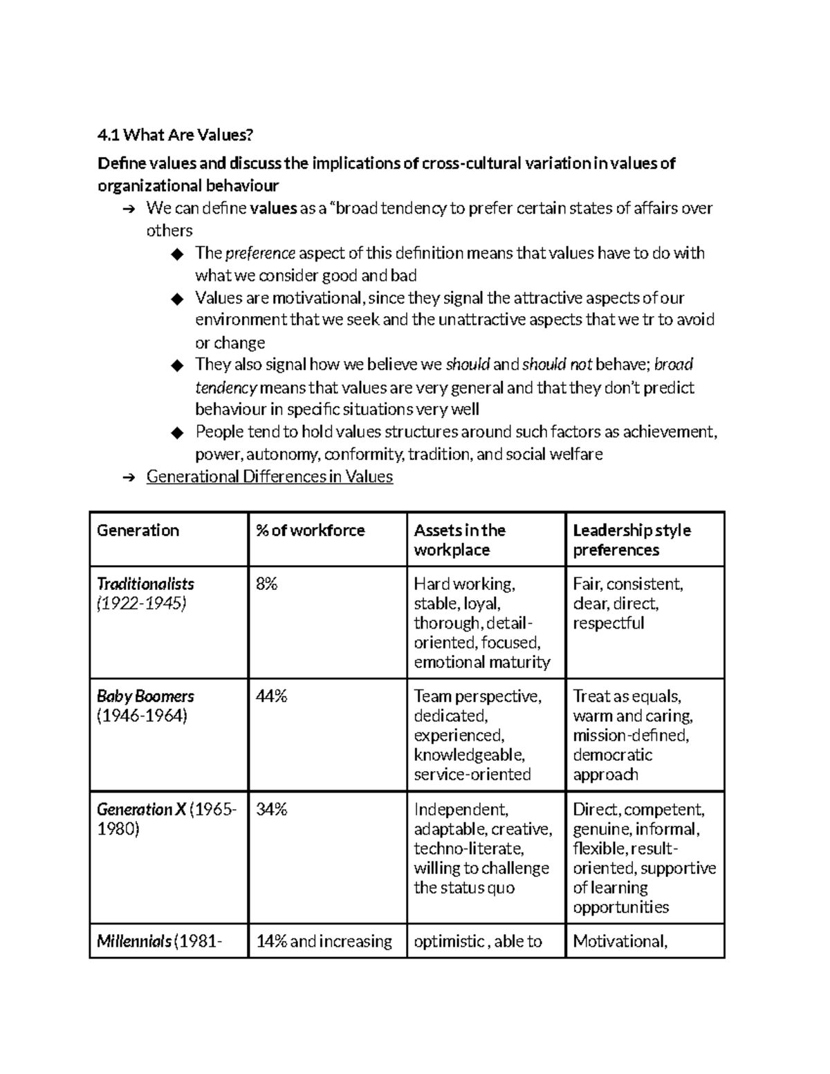Chapter 4 Values, Attitudes, and Work Behaviour Notes - 4 What Are ...