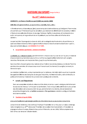 Cours 2 - COURS N°2 : L’institutionnalisation du sport (1880-1914) Au ...