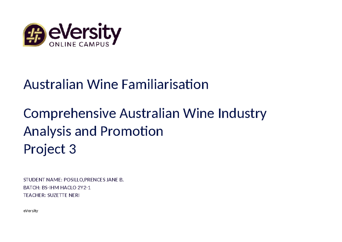 Australian Wine Familiarisation Comprehensive Australian Wine Industry ...