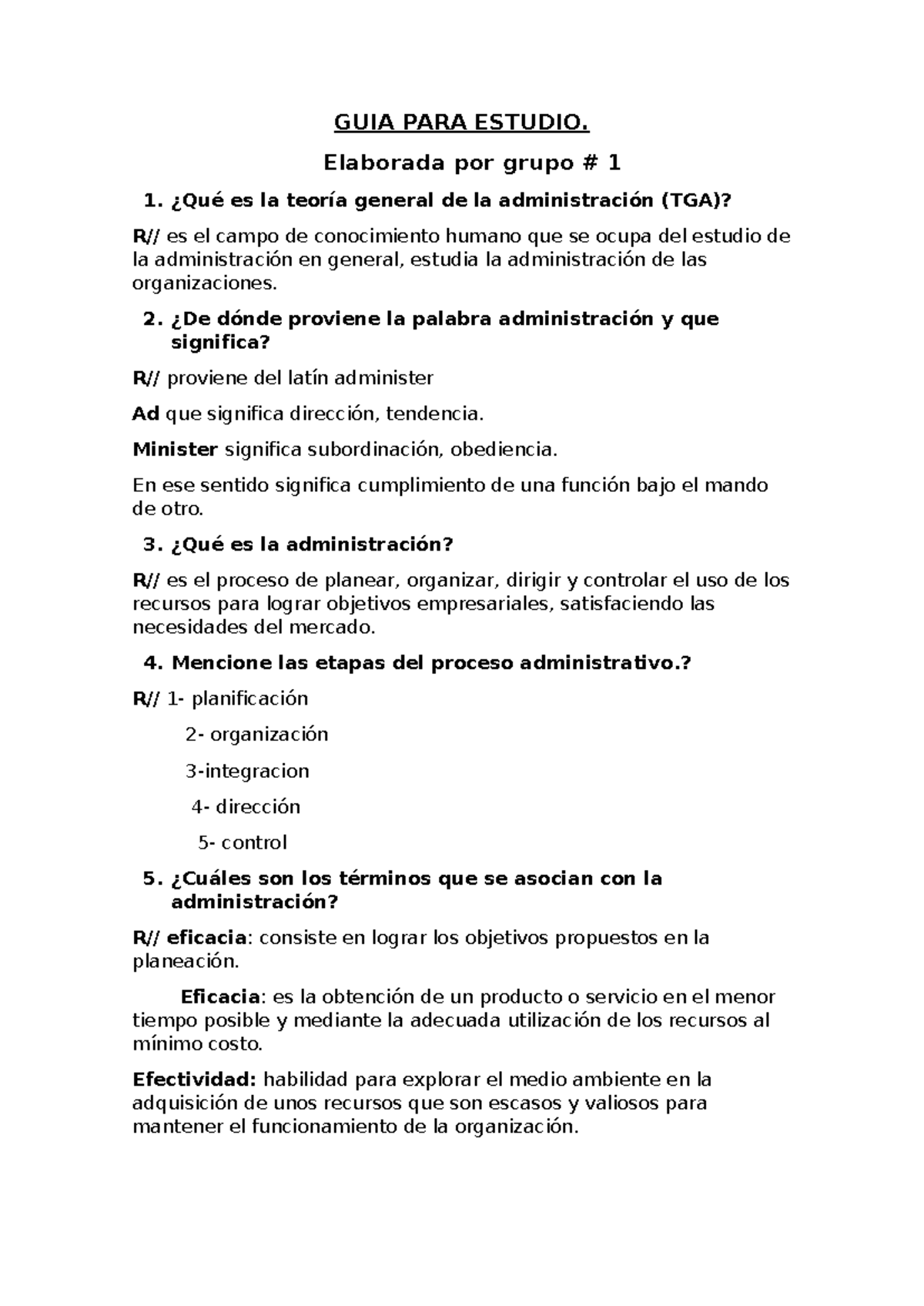 GUIA PARA Estudio - GUIA PARA ESTUDIO. Elaborada por grupo # 1 ¿Qué es la teoría general de la ...