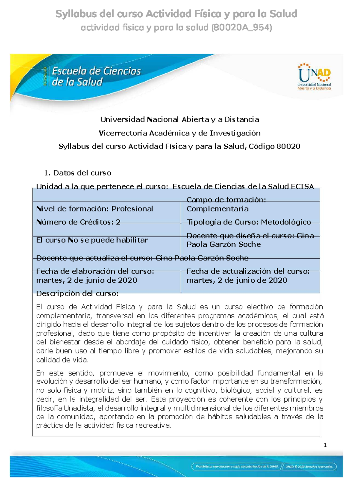 syllabus actividad fisica para la salud unad 2024 cede virtual solo ...