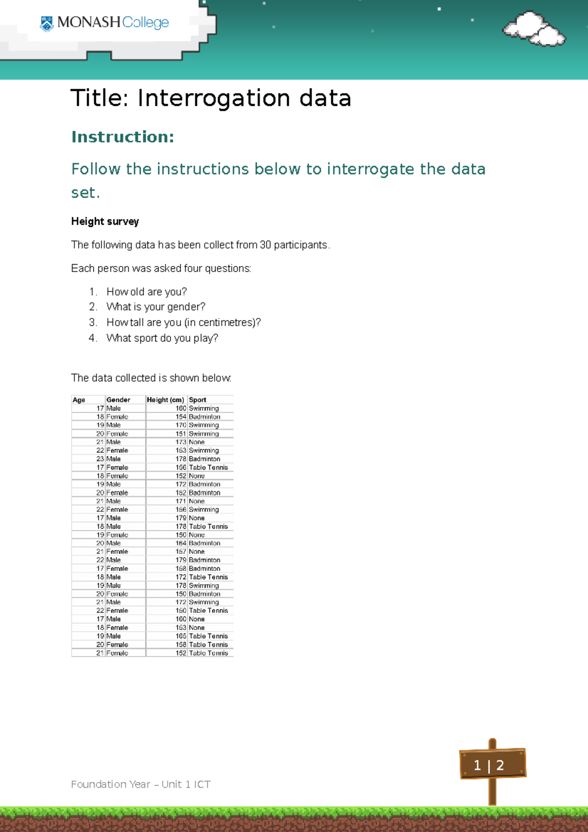 Questions responses interrogation - Title: Interrogation data ...