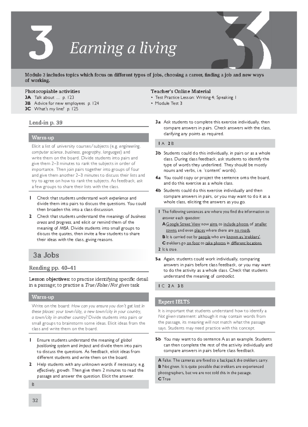 M03 EXP TB U03 - M03 EXP TB U03 Teacher's Note - 3333 Module 3 includes ...