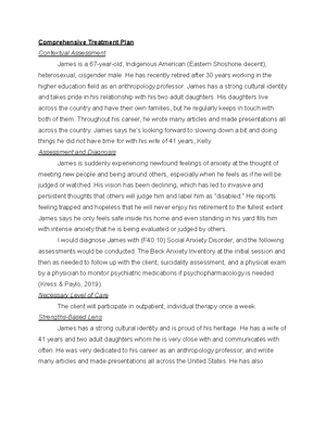 Advanced Diagnosis Midterm Exam - Case Study Example 1: Eli Possible ...
