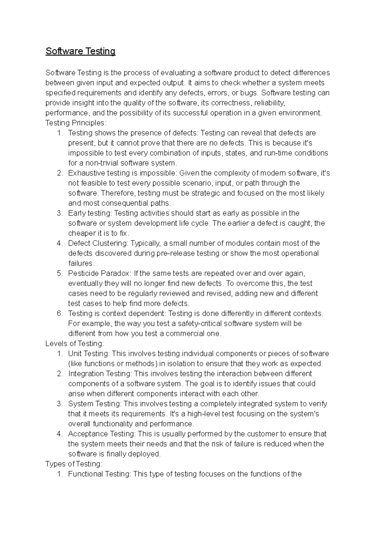 Software Testing - This chapter explores the essential concepts ...
