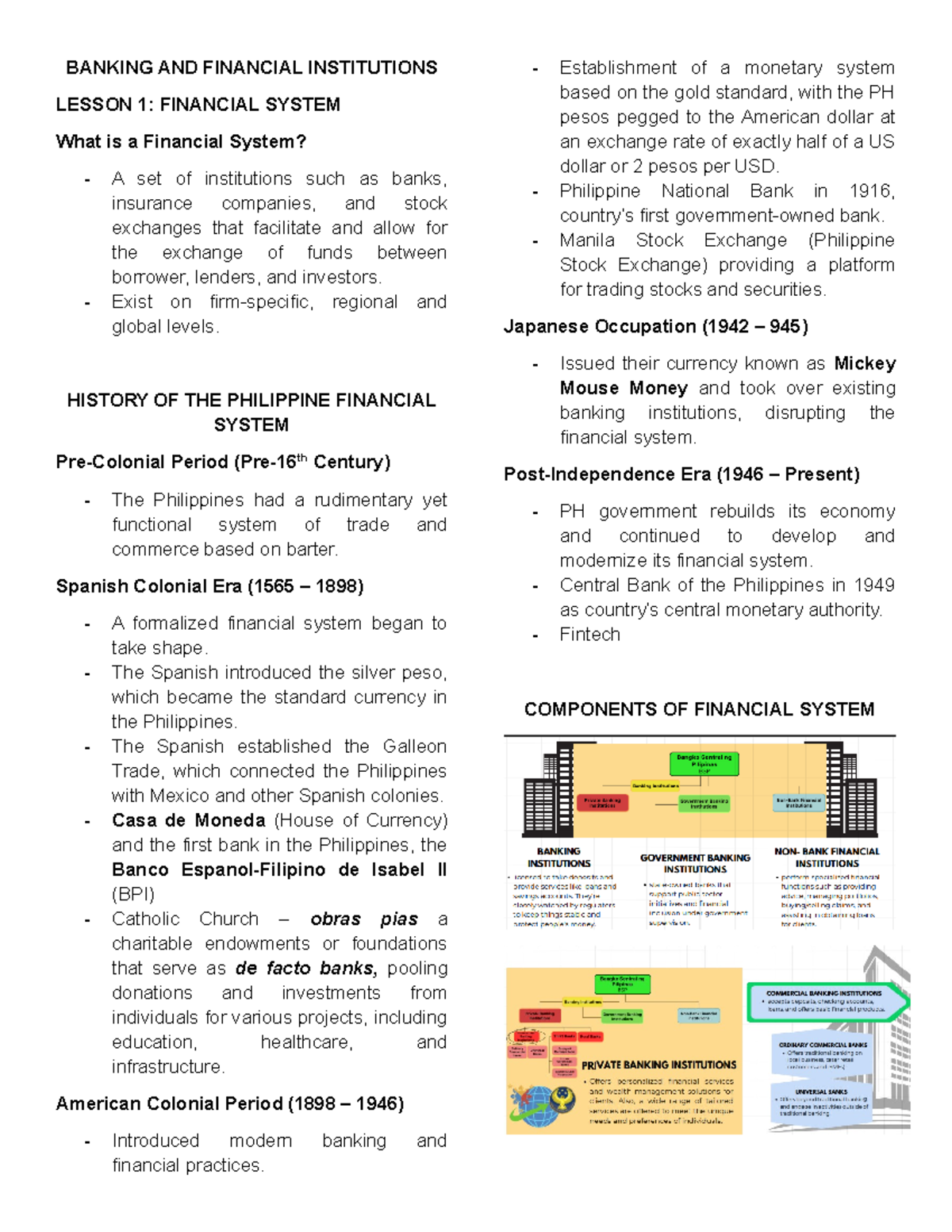 Banking AND Financial Institutions - BANKING AND FINANCIAL INSTITUTIONS ...