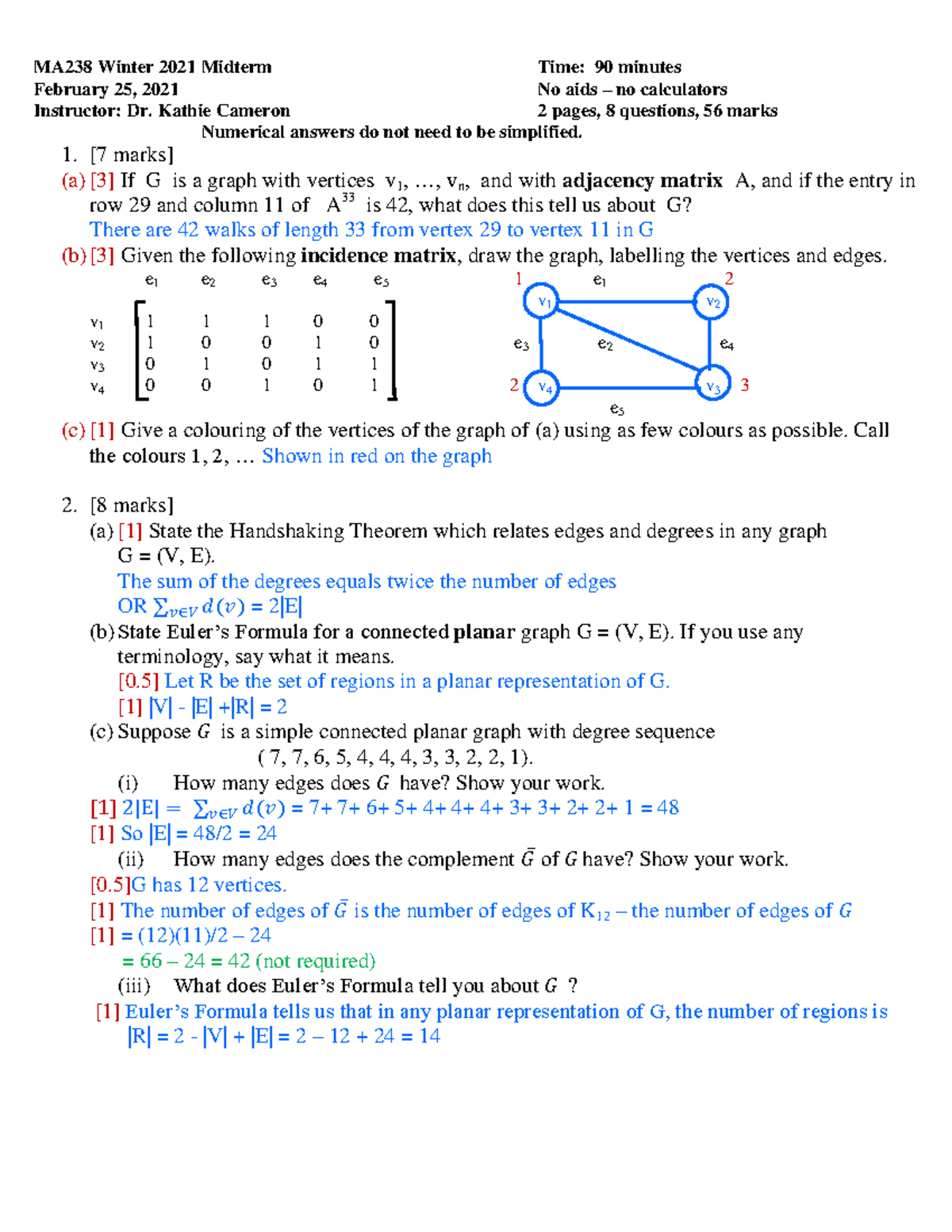 MA238 Winter 2021 Midterm With Solutions - MA238 Winter 2021 Midterm ...