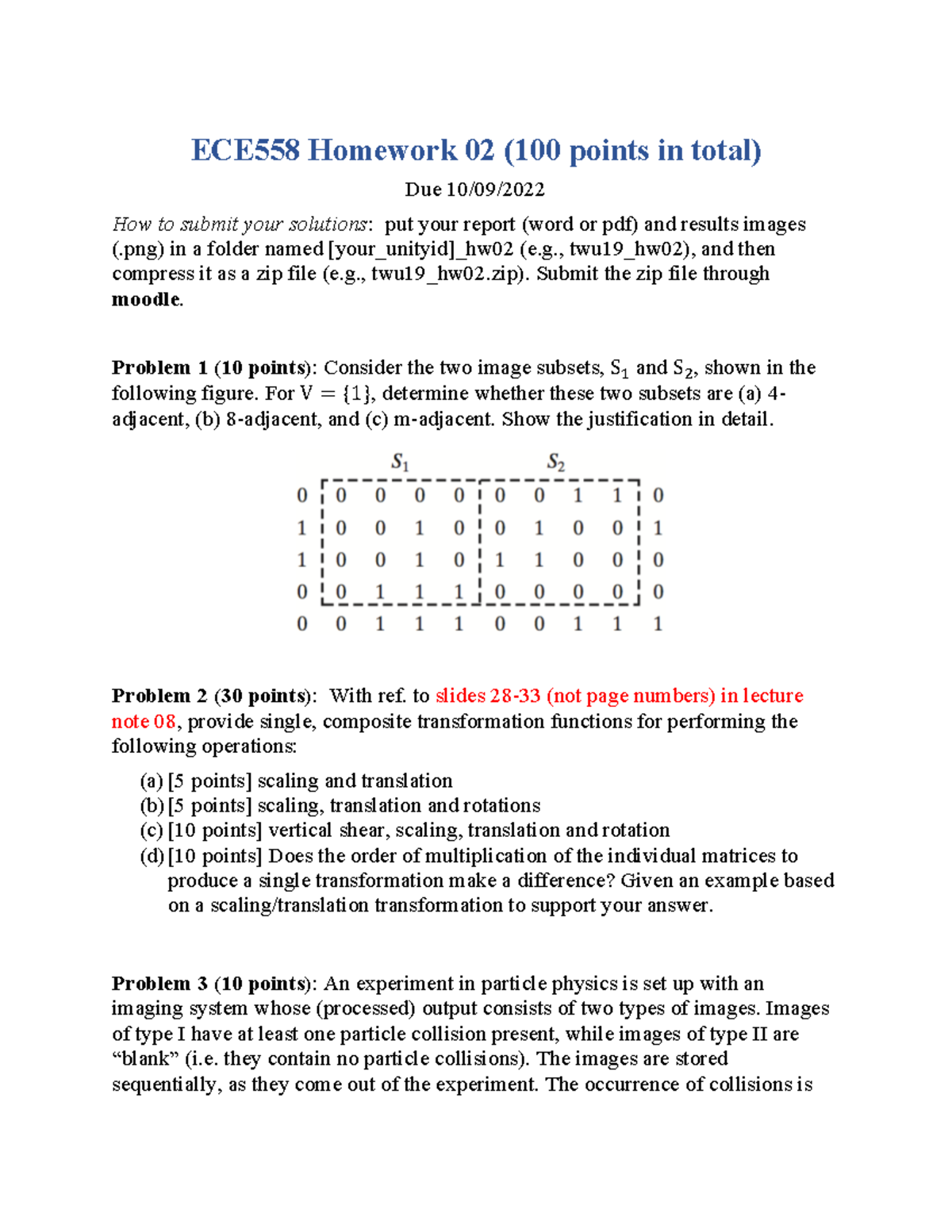 ECE558-HW02 - Assignment 2 - ECE558 Homework 02 (100 points in total ...
