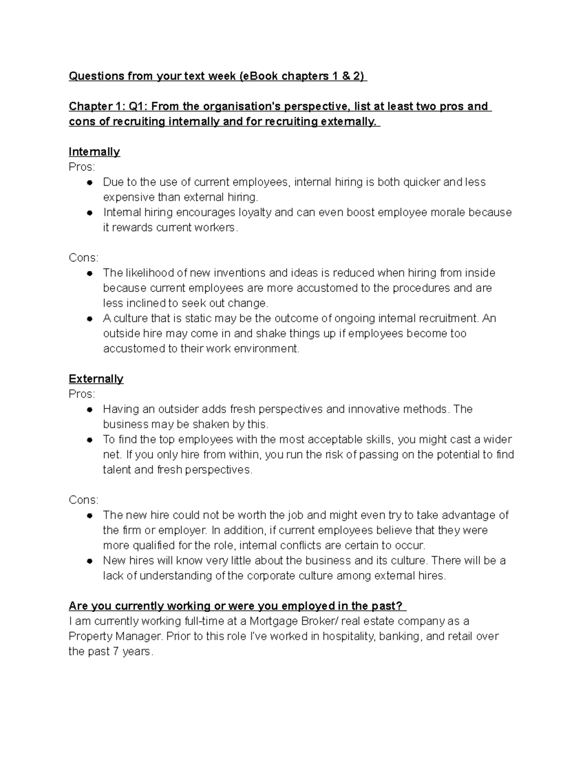 Portfolio Questions Week 1 - Questions from your text week (eBook ...