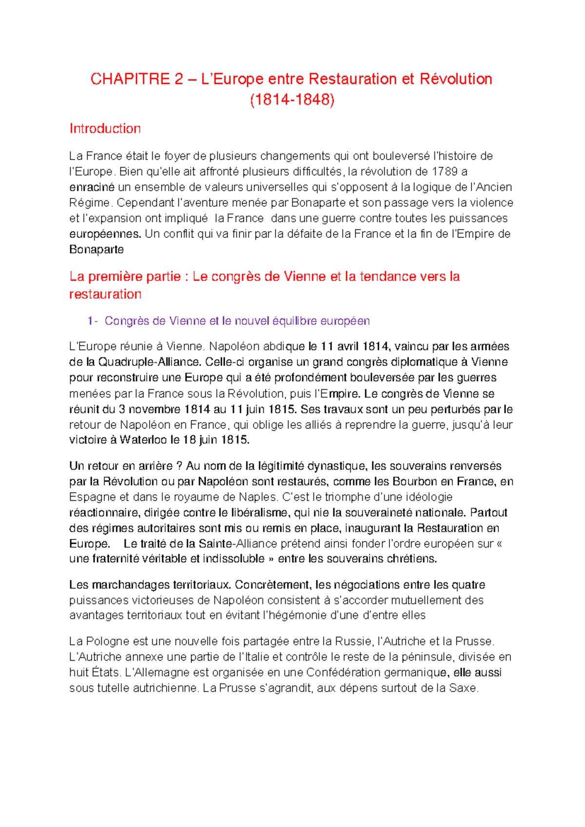 Ch 2 h - CHAPITRE 2 – L’Europe entre Restauration et Révolution (1814 ...