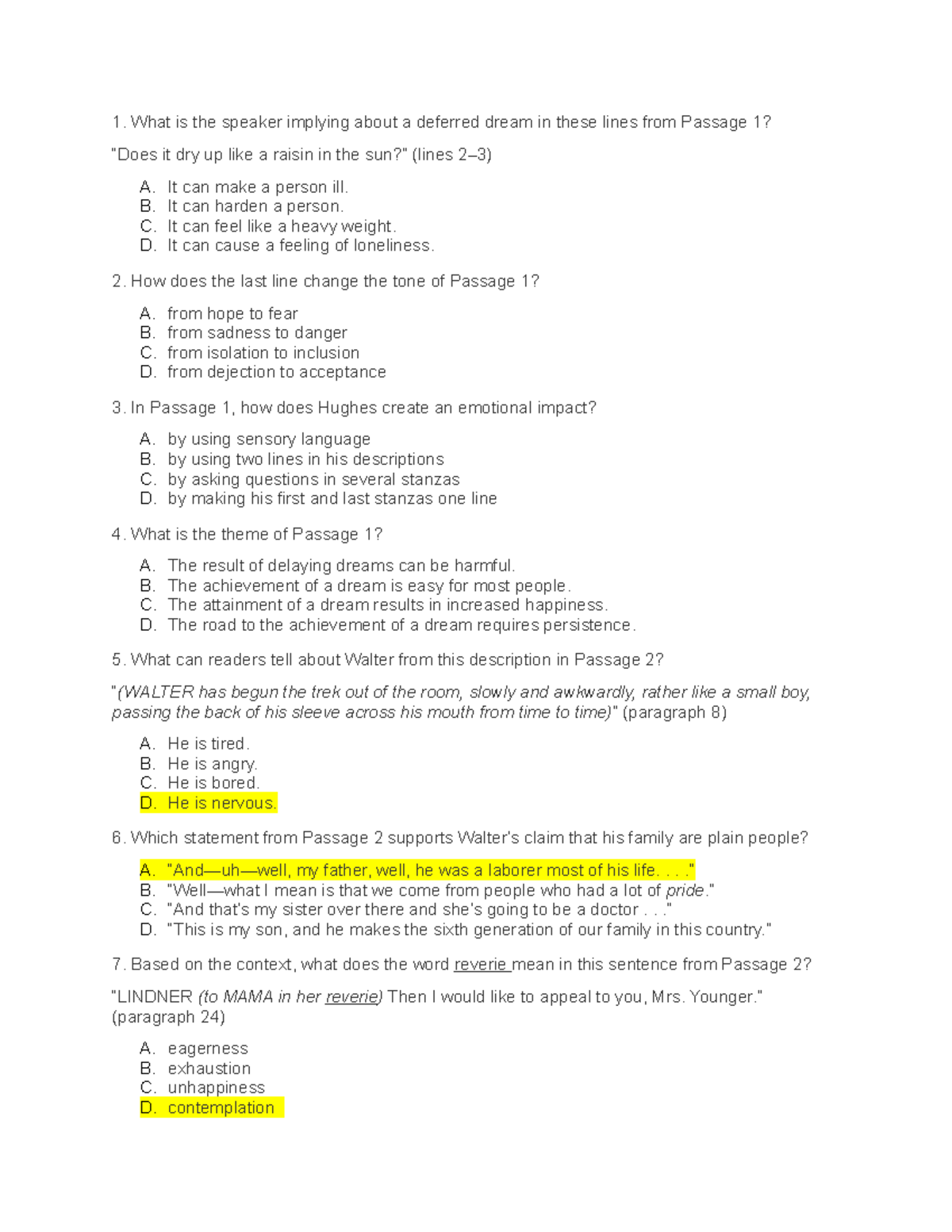 Questions 1 - 14 - Practice for 10th Grade Aspire Test English portion ...