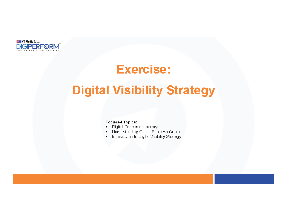 M104 Exercise 1 Digital Visibility Strategy - Exercise: Digital ...