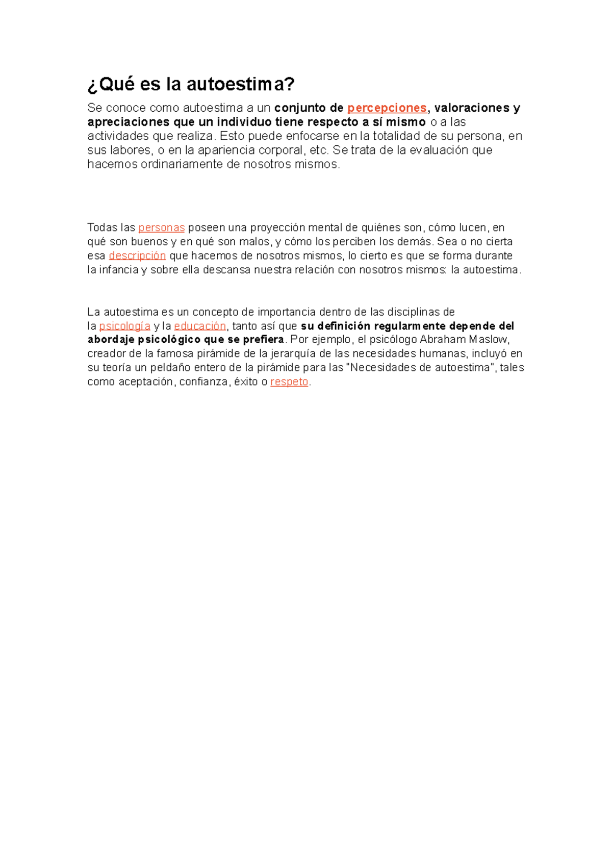 Qué es la autoestima - ¿Qué es la autoestima? Se conoce como autoestima ...
