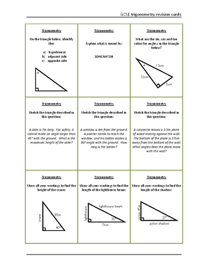 Trigonometry class notes - REVIEW MATH TRIGONOMETRY Name Course & Yr ...